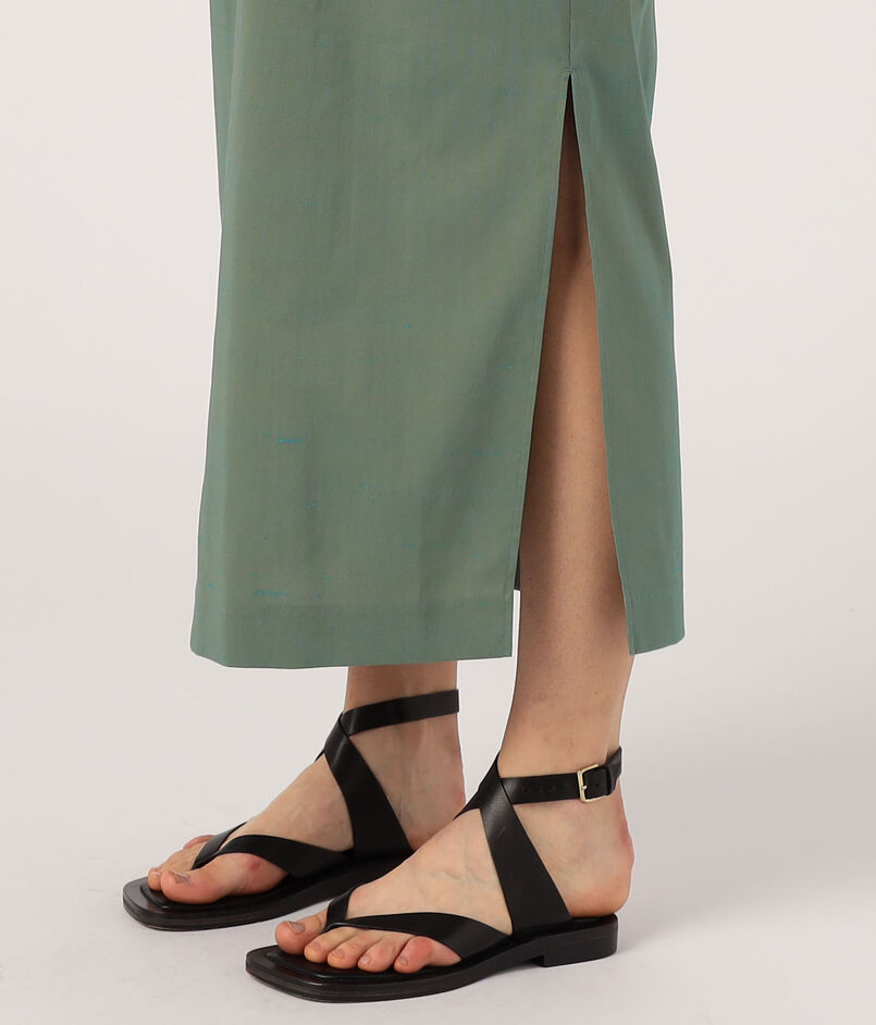 CABaN シルクネップストレッチ Vネックロングワンピース CABaN シルクネップストレッチ Vネックロングワンピース