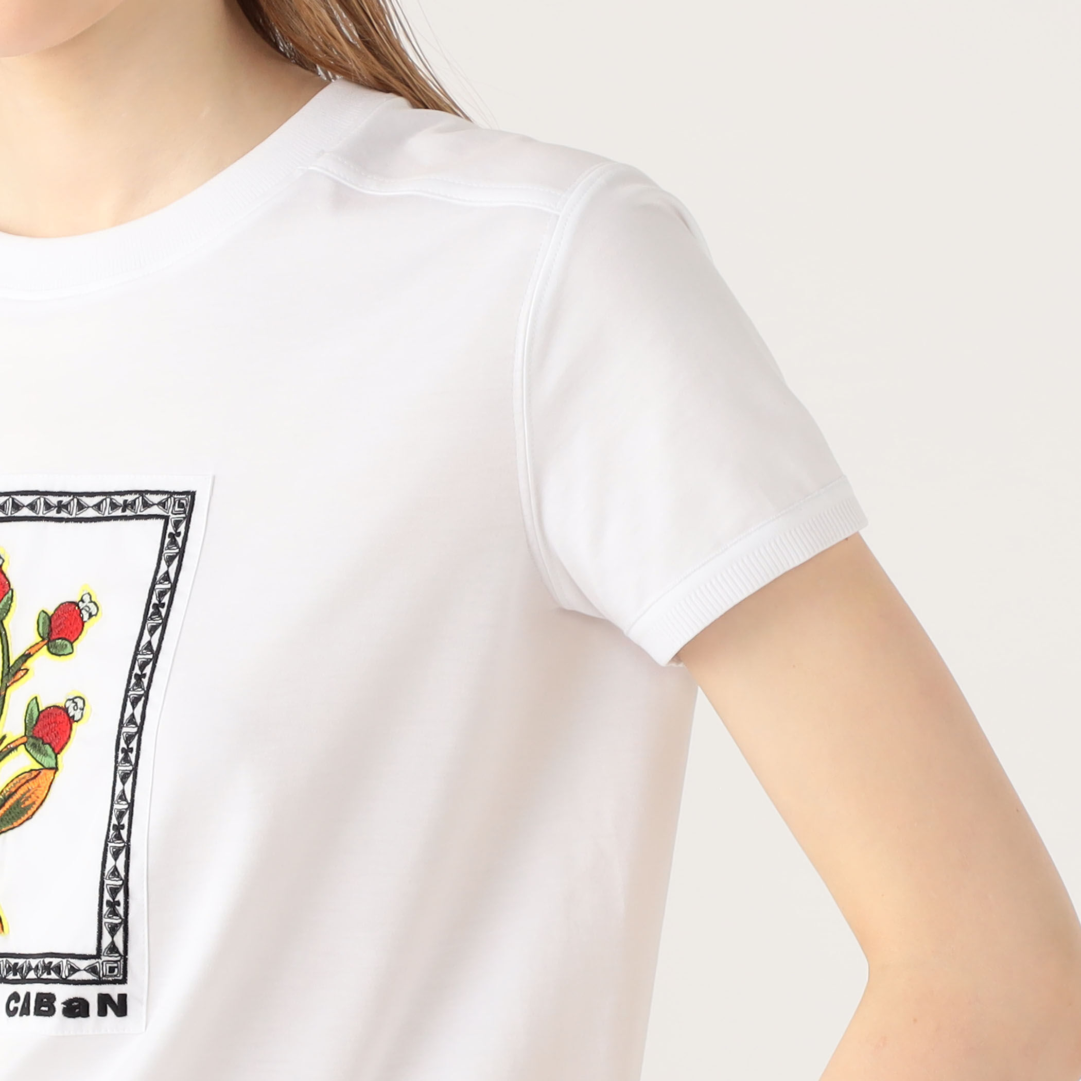 CABaN スビンコットン ビンテージフラワーエンブロイダリーT CABaN スビンコットン ビンテージフラワーエンブロイダリーT