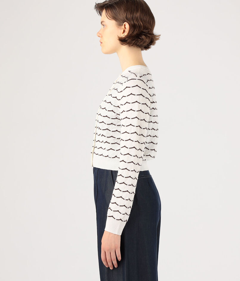 3ミックスフリル クルーネックカーディガン｜トゥモローランド 公式通販