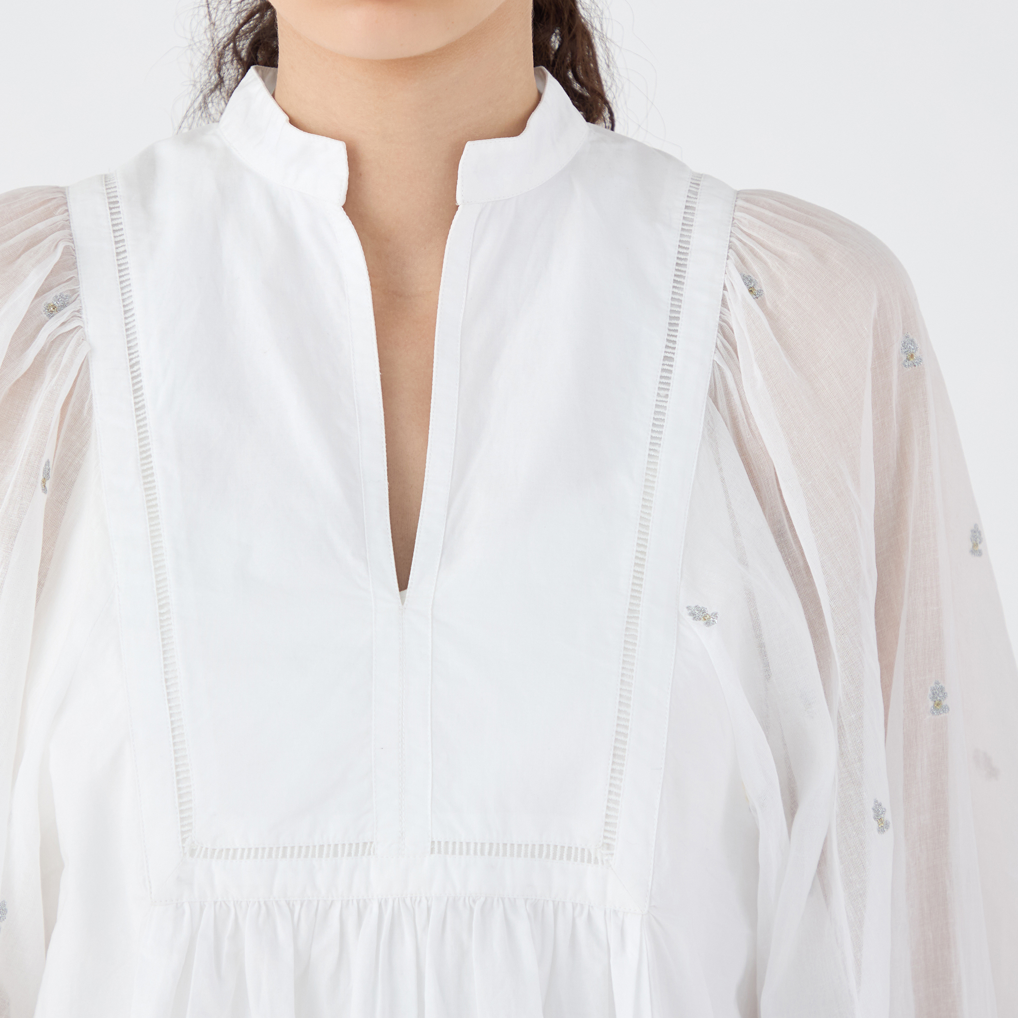 別注】ne Quittez pas BLACK POPLIN ORGANZEシャツ 別注】ne Quittez pas BLACK POPLIN ORGANZEシャツ
